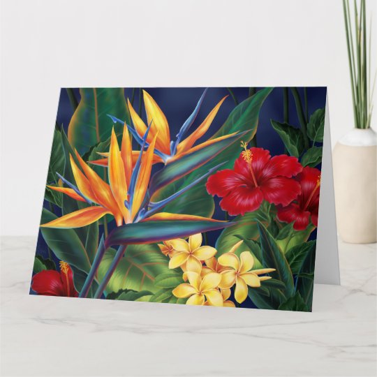 Tropical Paradise Hawaiian Big Greeting Card | Zazzle.com