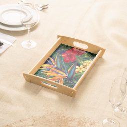 Tropical Paradise Hawaiian Floral Serving Tray | Zazzle