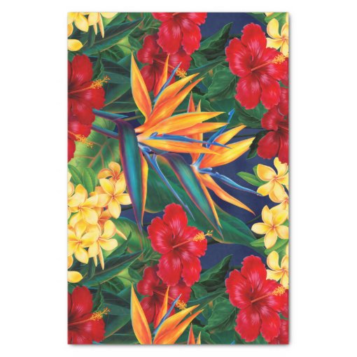 Tropical Paradise Hawaiian Floral Tissue Paper | Zazzle