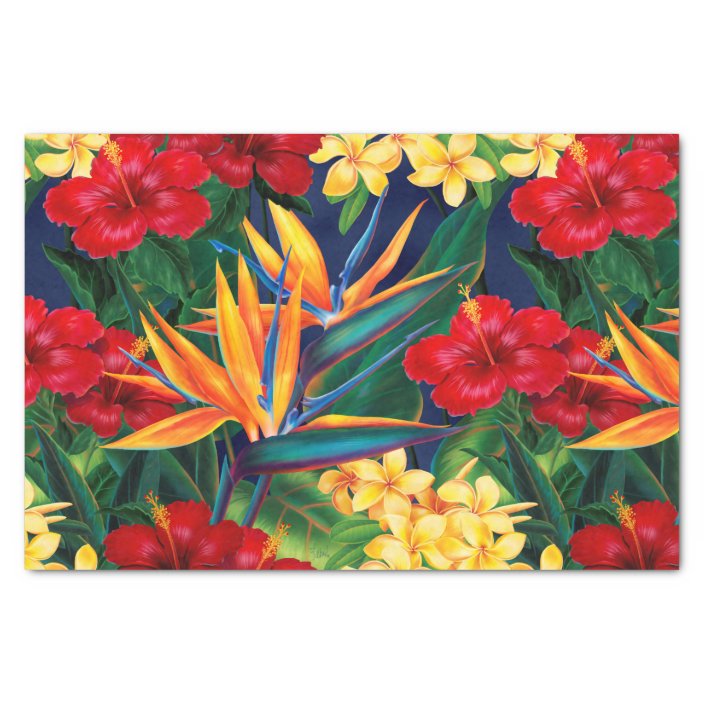 Tropical Paradise Hawaiian Floral Tissue Paper | Zazzle.com