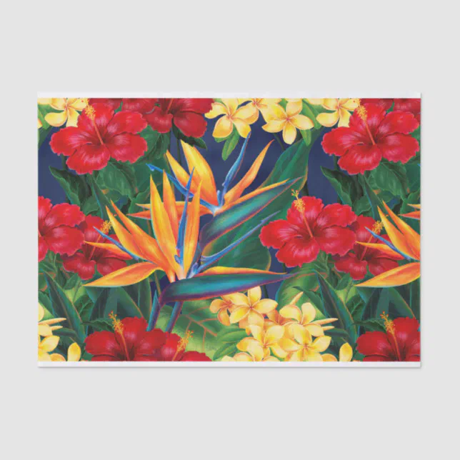 Tropical Paradise Hawaiian Floral Tissue Paper | Zazzle