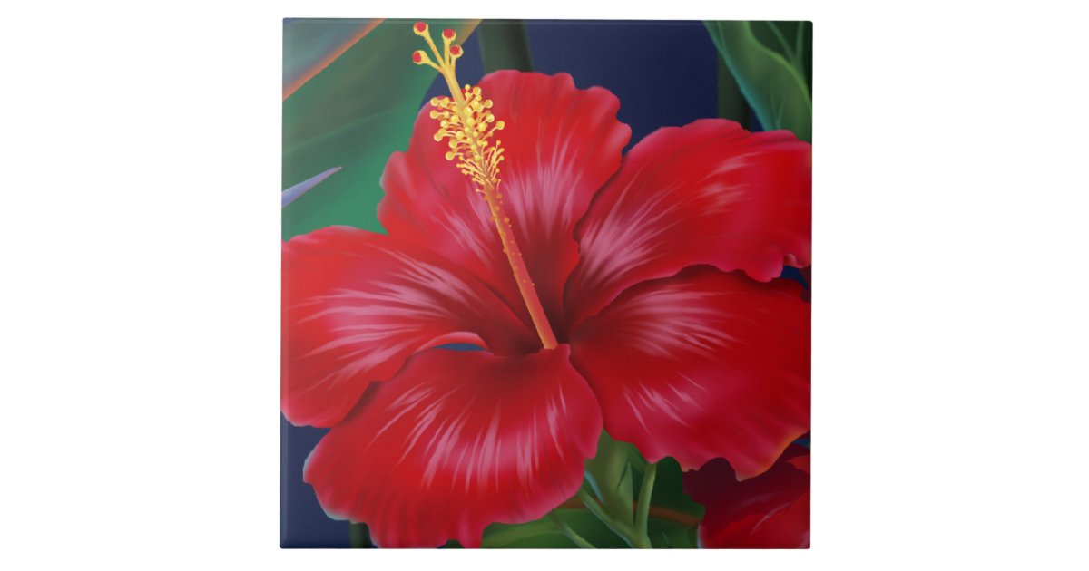 Tropical Paradise Hawaiian Hibiscus Tiles & Trivet | Zazzle