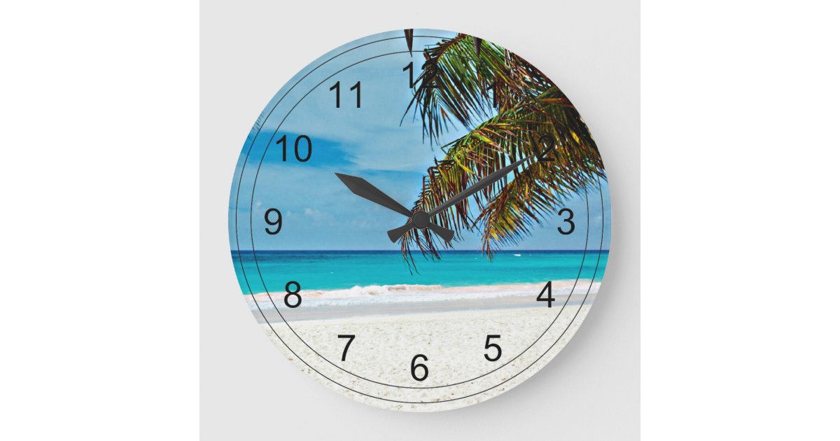 Tropical Paradise Large Clock | Zazzle