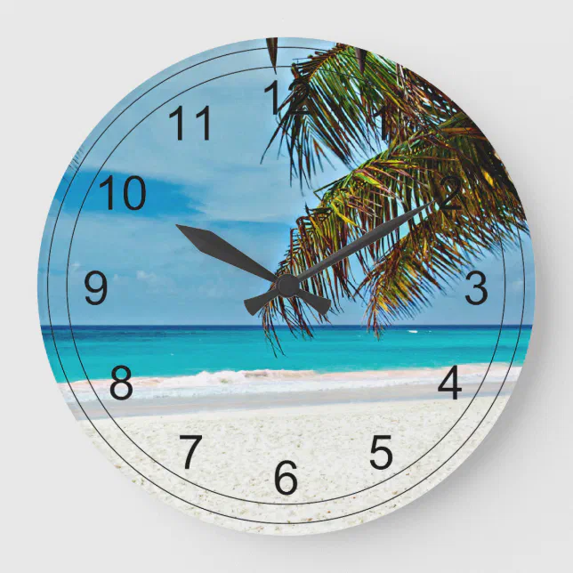 Tropical Paradise Large Clock | Zazzle