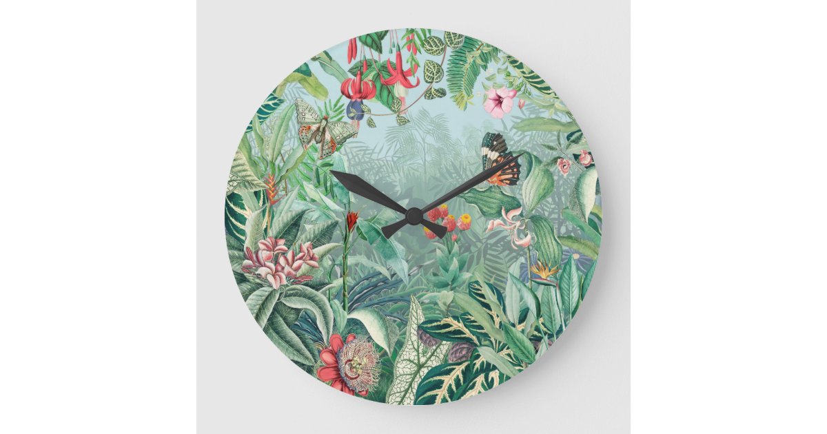 Tropical Paradise Large Clock | Zazzle