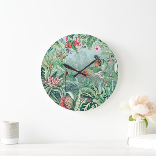 Tropical Paradise Large Clock | Zazzle