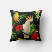 Tropical Paradise Parrots Throw Pillow | Zazzle