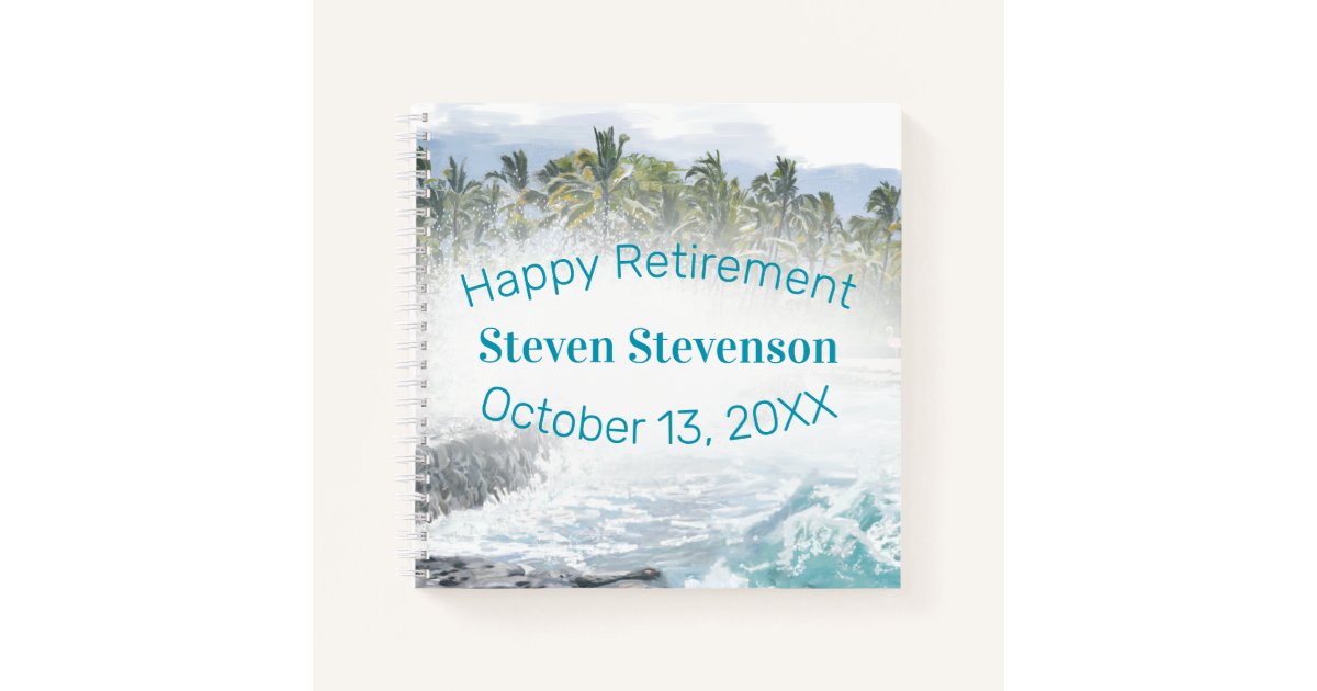 Tropical Paradise Retirement Guest Book | Zazzle
