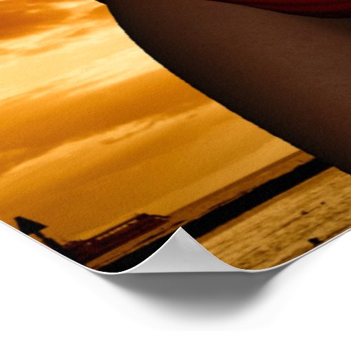 Tropical Paradise Sunset Bikini Girl Poster | Zazzle