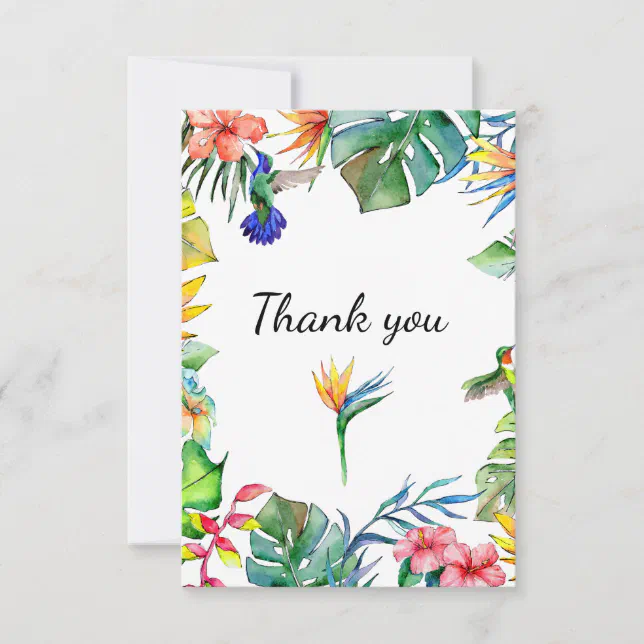 Tropical Paradise Theme Thank You Card | Zazzle