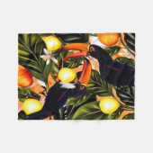 Tropical paradise. Toucans and citrus Fleece Blanket | Zazzle