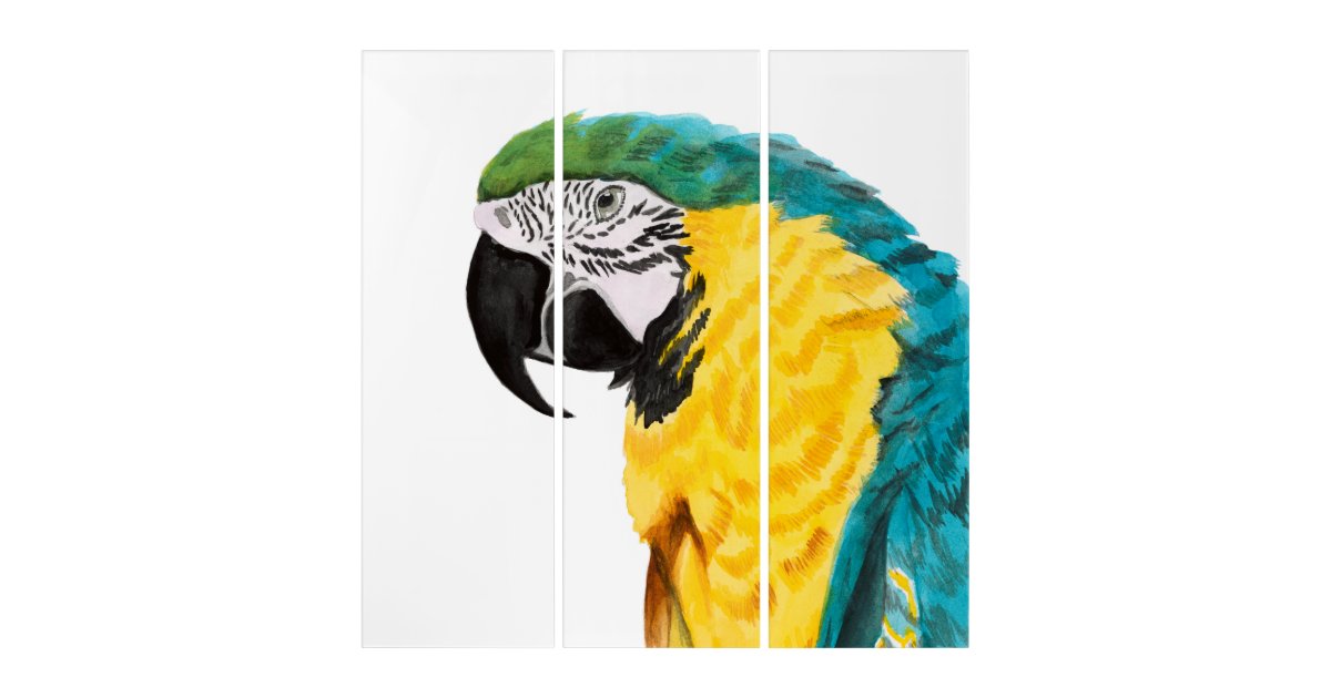 Tropical Parrot Bird Triptych | Zazzle