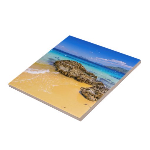 Tropical Philippines Sandy Beach Island Ceramic Tile | Zazzle