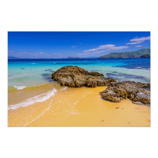 Tropical Philippines Sandy Beach Island Poster | Zazzle.com