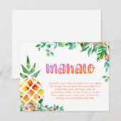 Tropical Pineapple Floral MAHALO Thank You Card | Zazzle