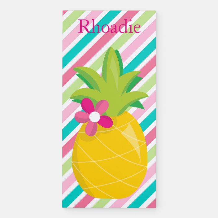 Tropical pineapple magnetic notepad | Zazzle.com