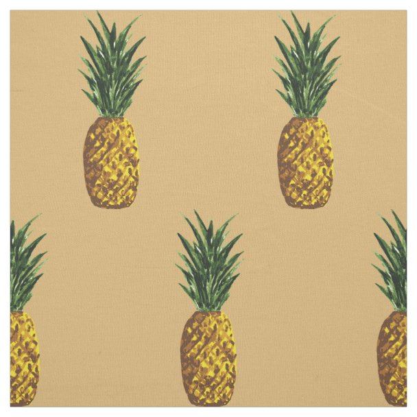 Tropical Yellow Pineapple Fabric | Zazzle