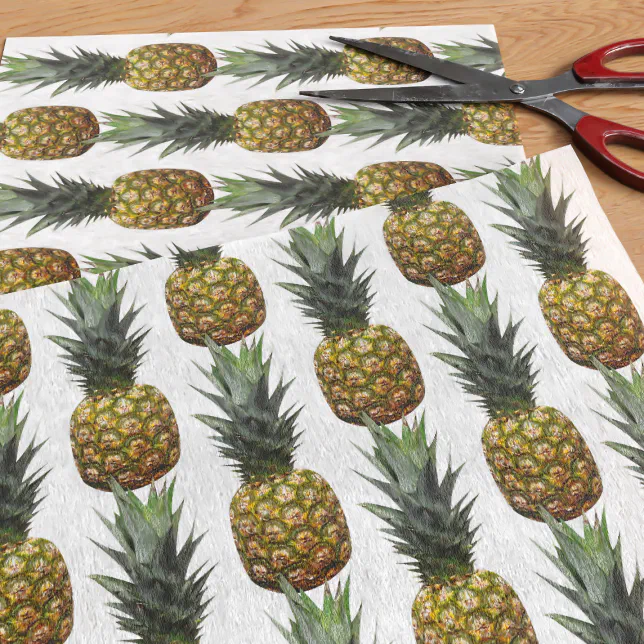 Tropical Pineapple Pattern Summer White Tissue Paper | Zazzle