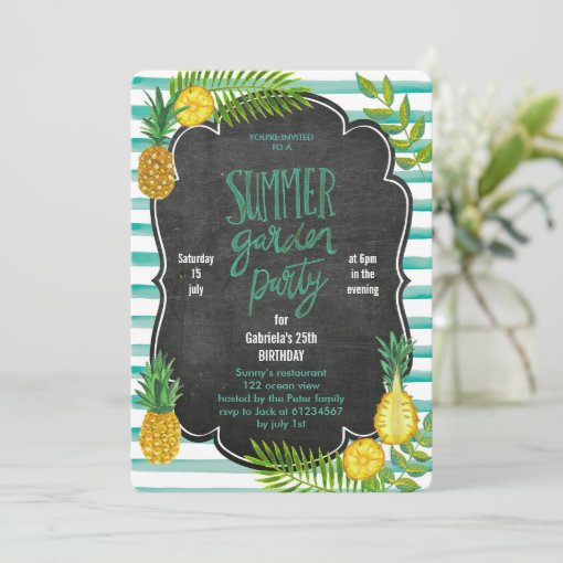 Tropical Pineapple | Summer Luau Party Invitation | Zazzle