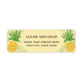 Tropical Pineapple Watercolor Yellow Stripe Label | Zazzle