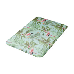Tropical Pink Flamingo Bath Mat | Zazzle