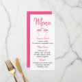 Tropical Pink Flamingo Menu Wedding Bridal Shower | Zazzle