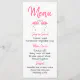 Tropical Pink Flamingo Menu Wedding Bridal Shower | Zazzle