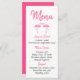 Tropical Pink Flamingo Menu Wedding Bridal Shower | Zazzle