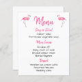 Tropical Pink Flamingo Menu Wedding Bridal Shower | Zazzle