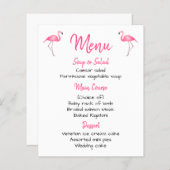 Tropical Pink Flamingo Menu Wedding Bridal Shower | Zazzle