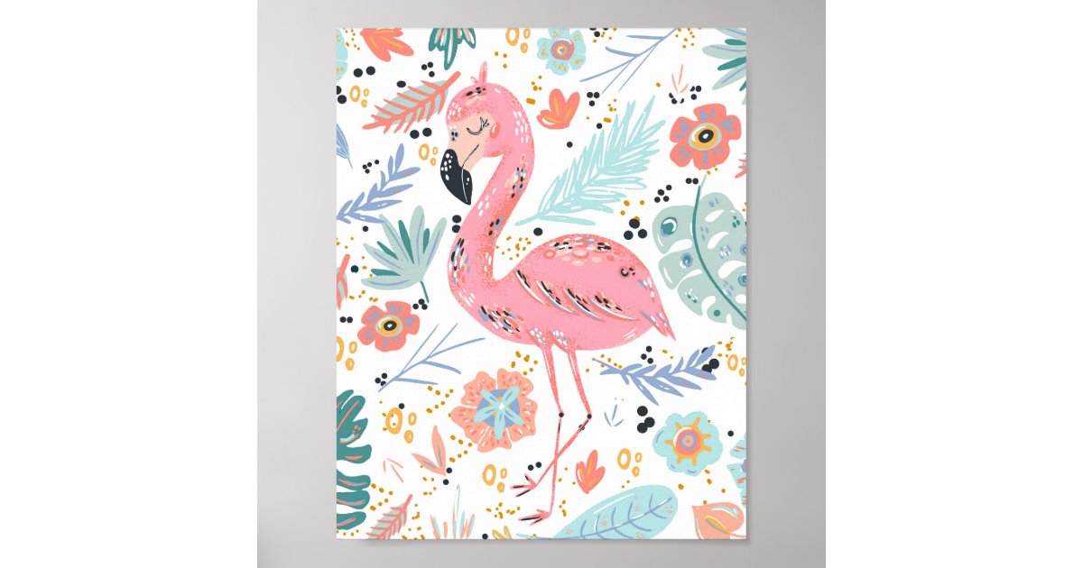 Tropical Pink Flamingo Poster | Zazzle