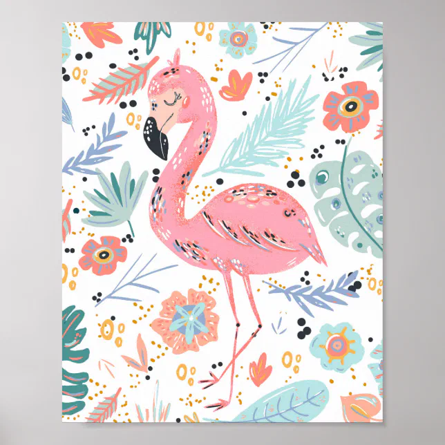 Tropical Pink Flamingo Poster | Zazzle