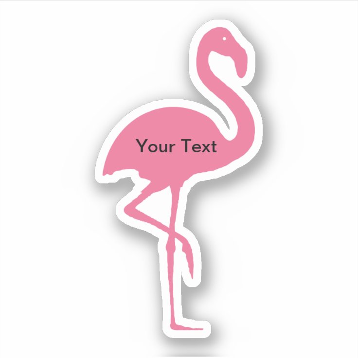 Tropical Pink Flamingo Shape Sticker | Zazzle