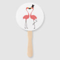 Tropical Pink Flamingo Wedding Bridal Shower Party Hand Fan | Zazzle