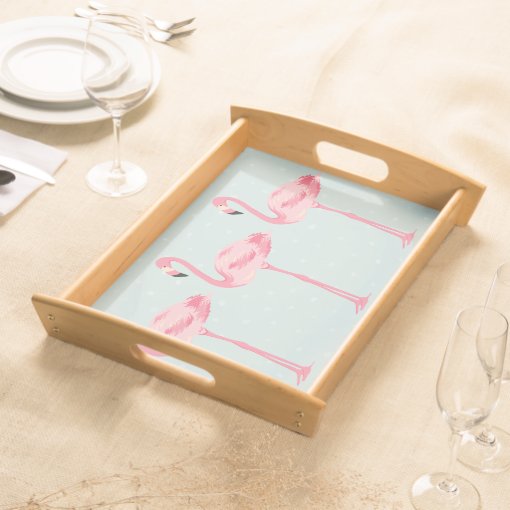 Tropical Pink Flamingos Serving Tray | Zazzle