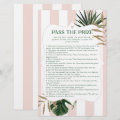 Tropical pink pass the prize bridal shower game | Zazzle