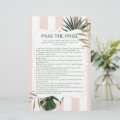 Tropical pink pass the prize bridal shower game | Zazzle