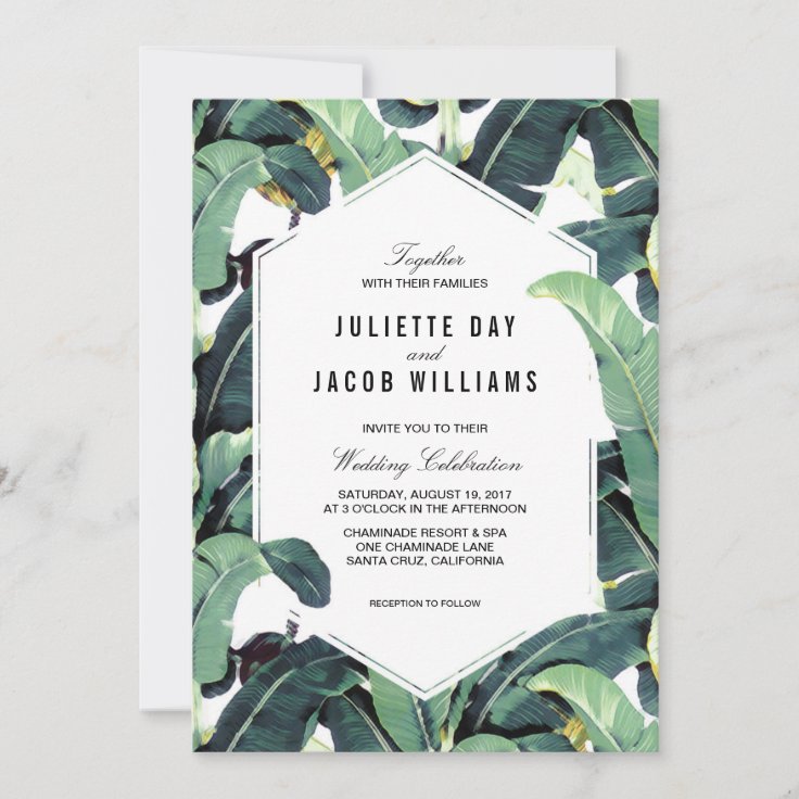 Tropical Plantation Destination Wedding Invitation | Zazzle