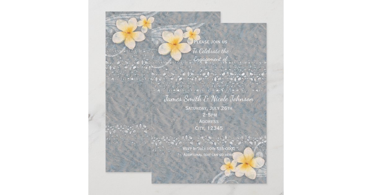 Tropical Plumeria Flower Summer Party Invitations | Zazzle
