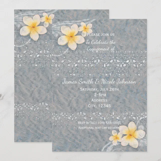 Tropical Plumeria Flower Summer Party Invitations | Zazzle