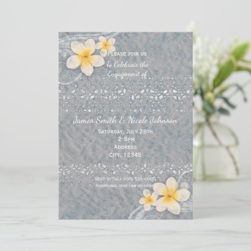 Tropical Plumeria Flower Summer Party Invitations | Zazzle