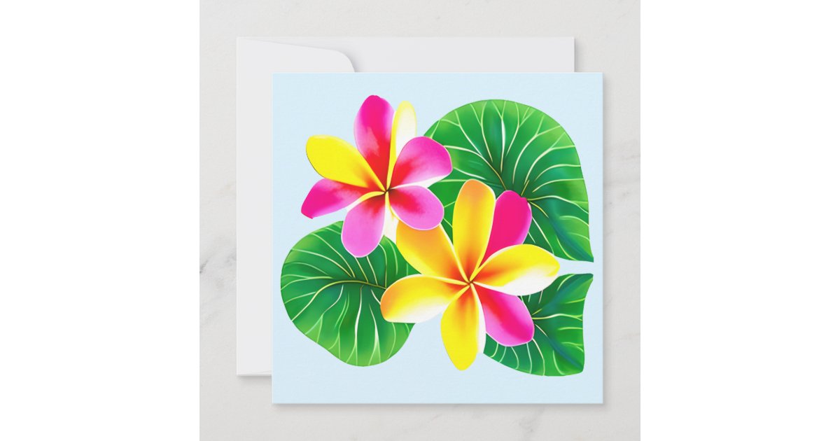 Tropical Plumeria Flowers Invitation | Zazzle