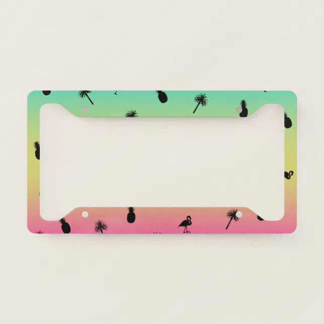 Tropical Print License Plate Frame | Zazzle