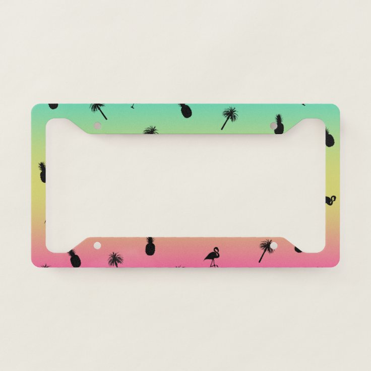 Tropical Print License Plate Frame | Zazzle