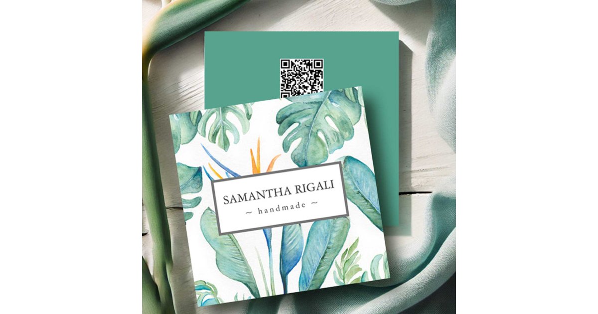 Tropical QR Code Business Card –Tropical Flower | Zazzle