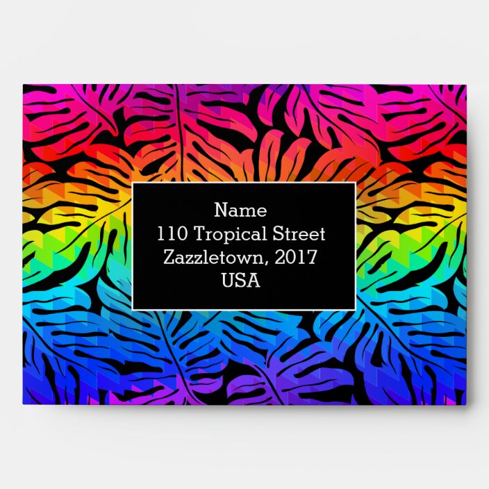 Tropical rainbow envelope | Zazzle.com