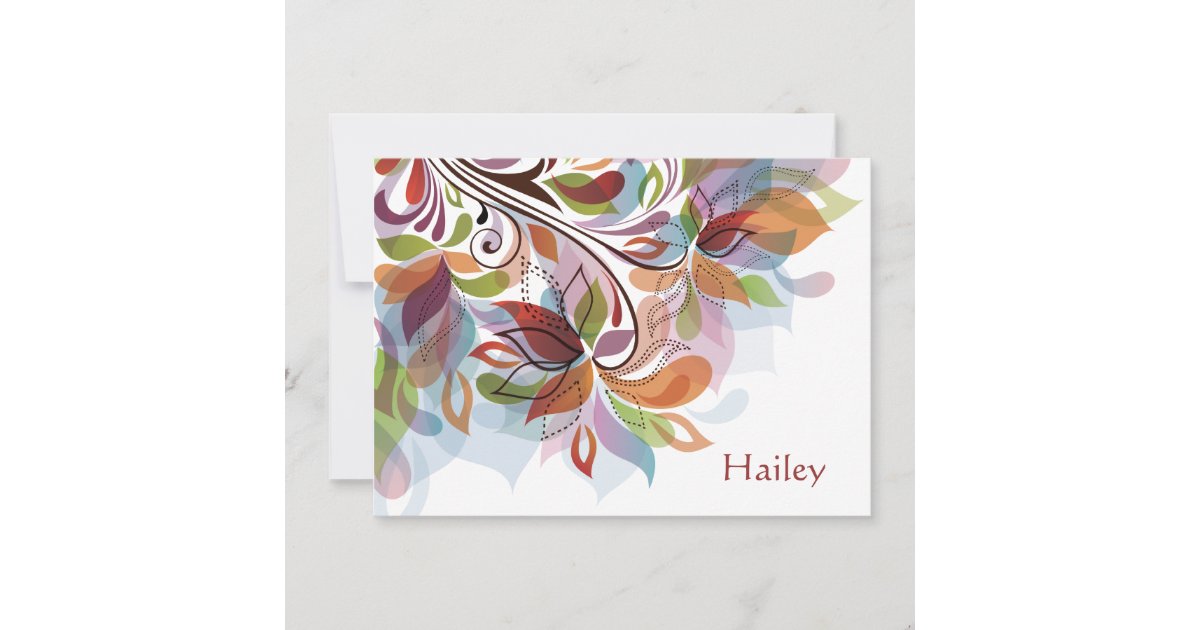 Tropical Rainbow Personalized Stationery Notecard | Zazzle