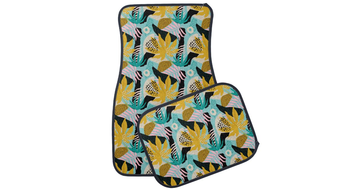 Tropical Rainforest Leaves Pattern Car Floor Mat | Zazzle