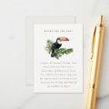 Tropical Rainforest Toucan Books for Baby Shower Enclosure Card | Zazzle