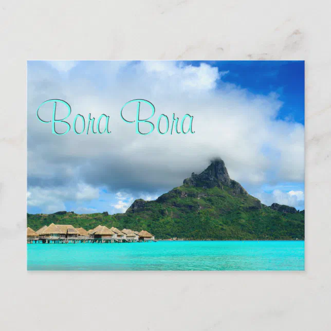 Tropical resort on Bora Bora postcard | Zazzle